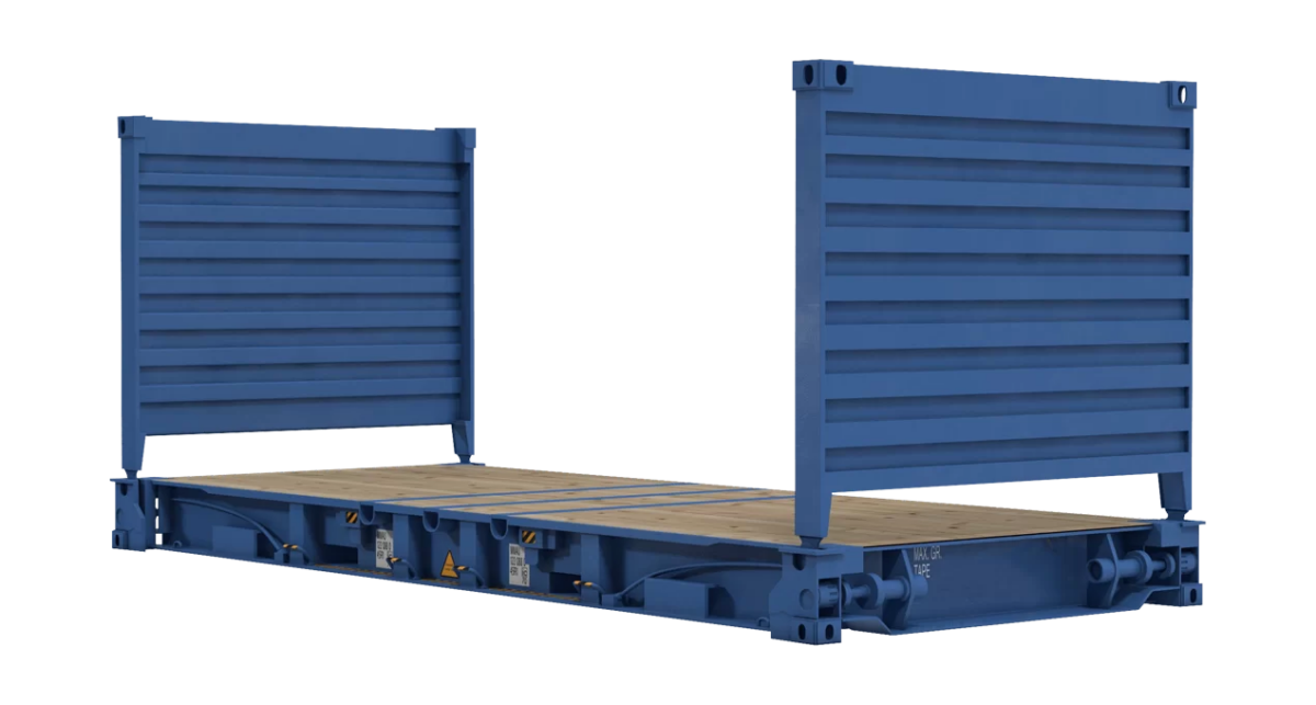 Buy 20ft Flat Rack Shipping Container Online - Intermodal Equipment